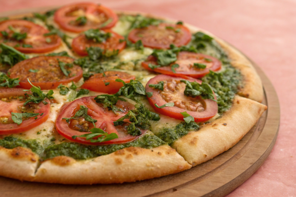 Chimichurri Tomato Pizza Recipe with Fresh Sweet Tomatoes